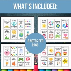 Printable Lunchbox Notes, Positive Affirmations, Encouraging Cards for ...