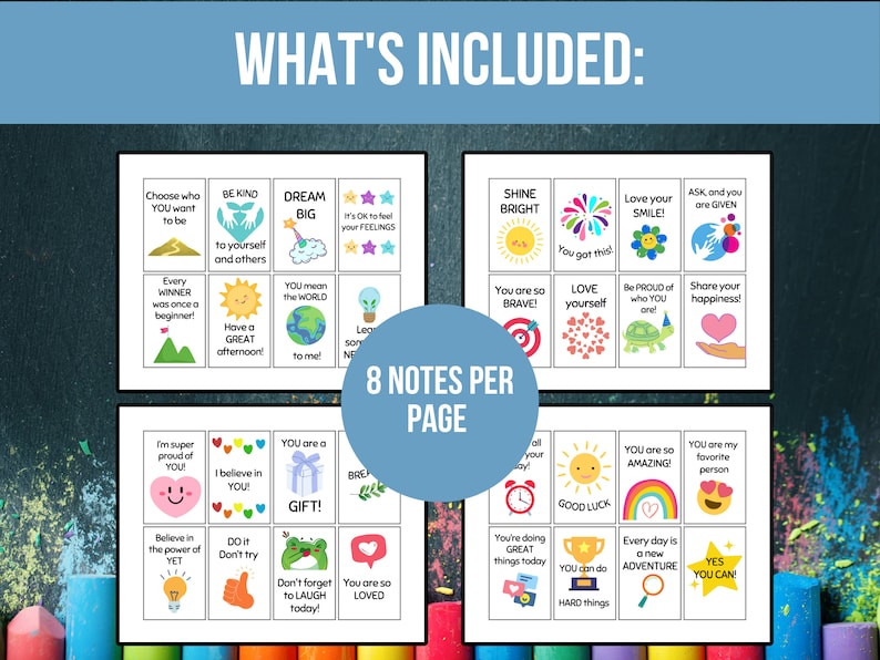 Printable Lunchbox Notes, Positive Affirmations, Encouraging Cards for ...