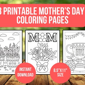 Mother's Day Coloring Pages for Kids, Printable Mom Coloring Sheets ...