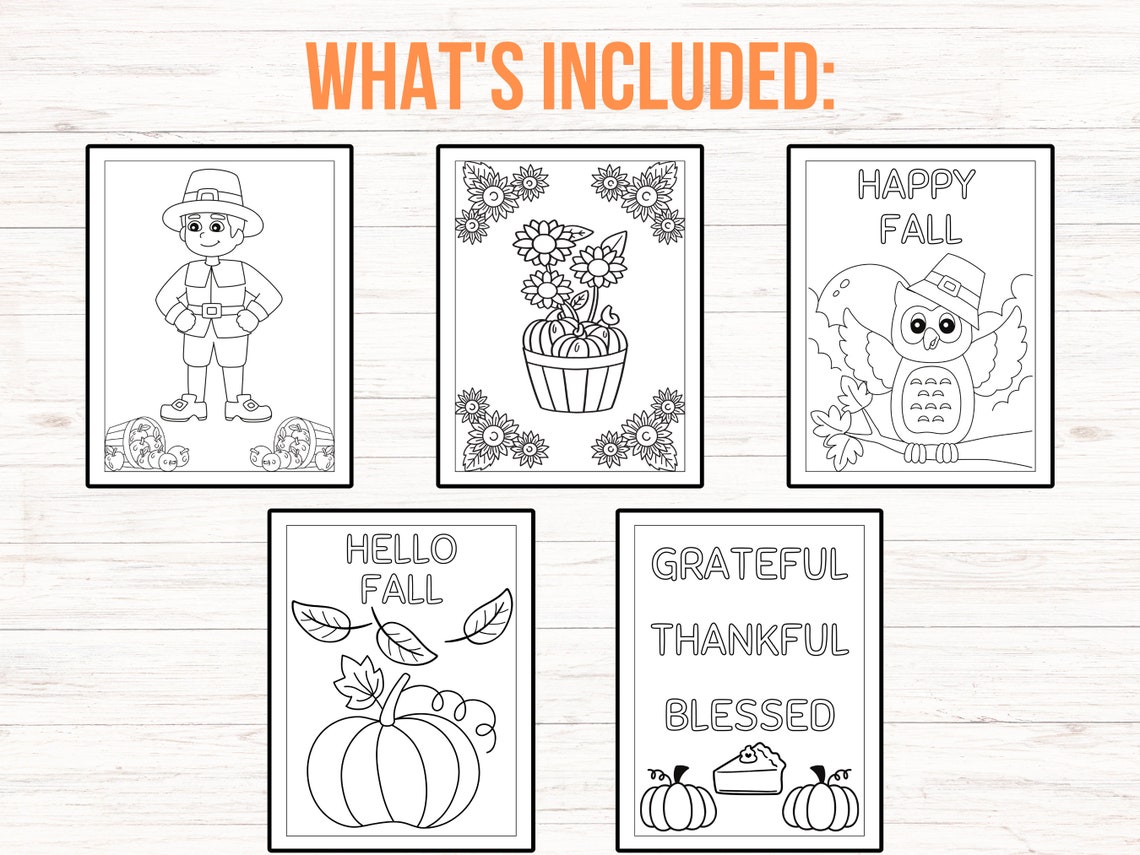 Thanksgiving Coloring Pages, Fall Coloring Sheets, Printable Kids ...