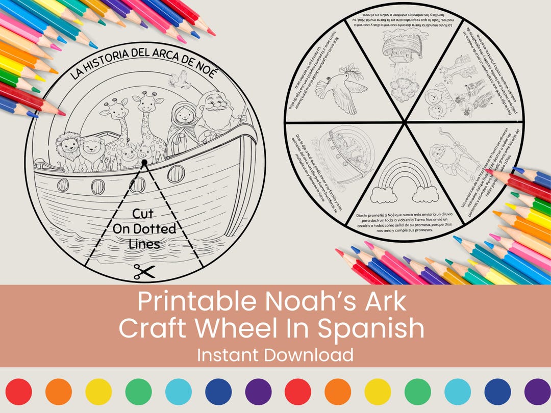 Noah's Ark Craft Wheel in Spanish: Printable Bible Story (PDF) - Etsy
