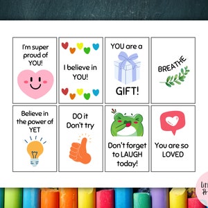 Printable Lunchbox Notes, Positive Affirmations, Encouraging Cards for ...
