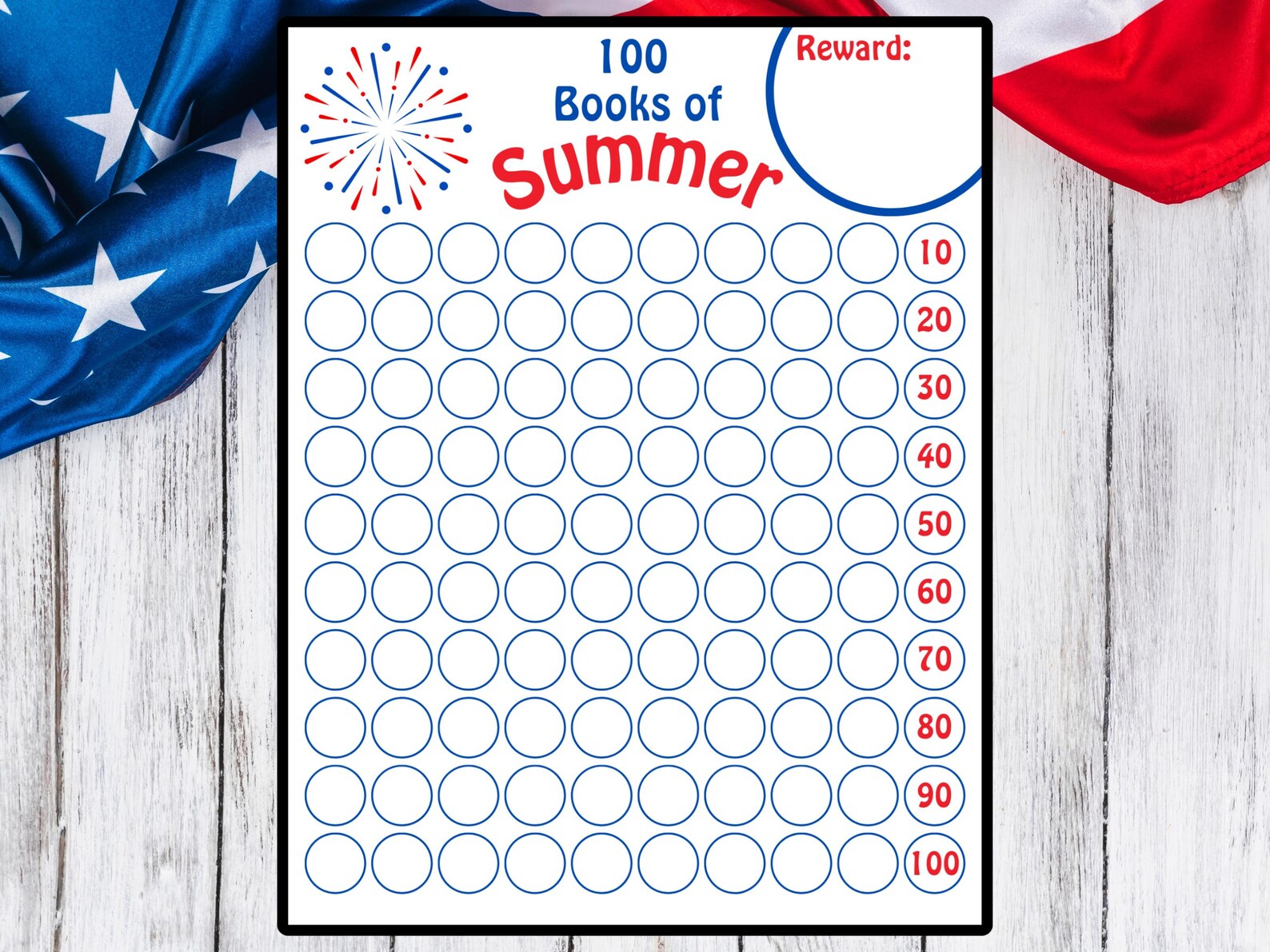 100 Book Summer Reading Challenge Chart: Kids Literacy (PDF) - Etsy