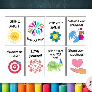 Printable Lunchbox Notes, Positive Affirmations, Encouraging Cards for ...