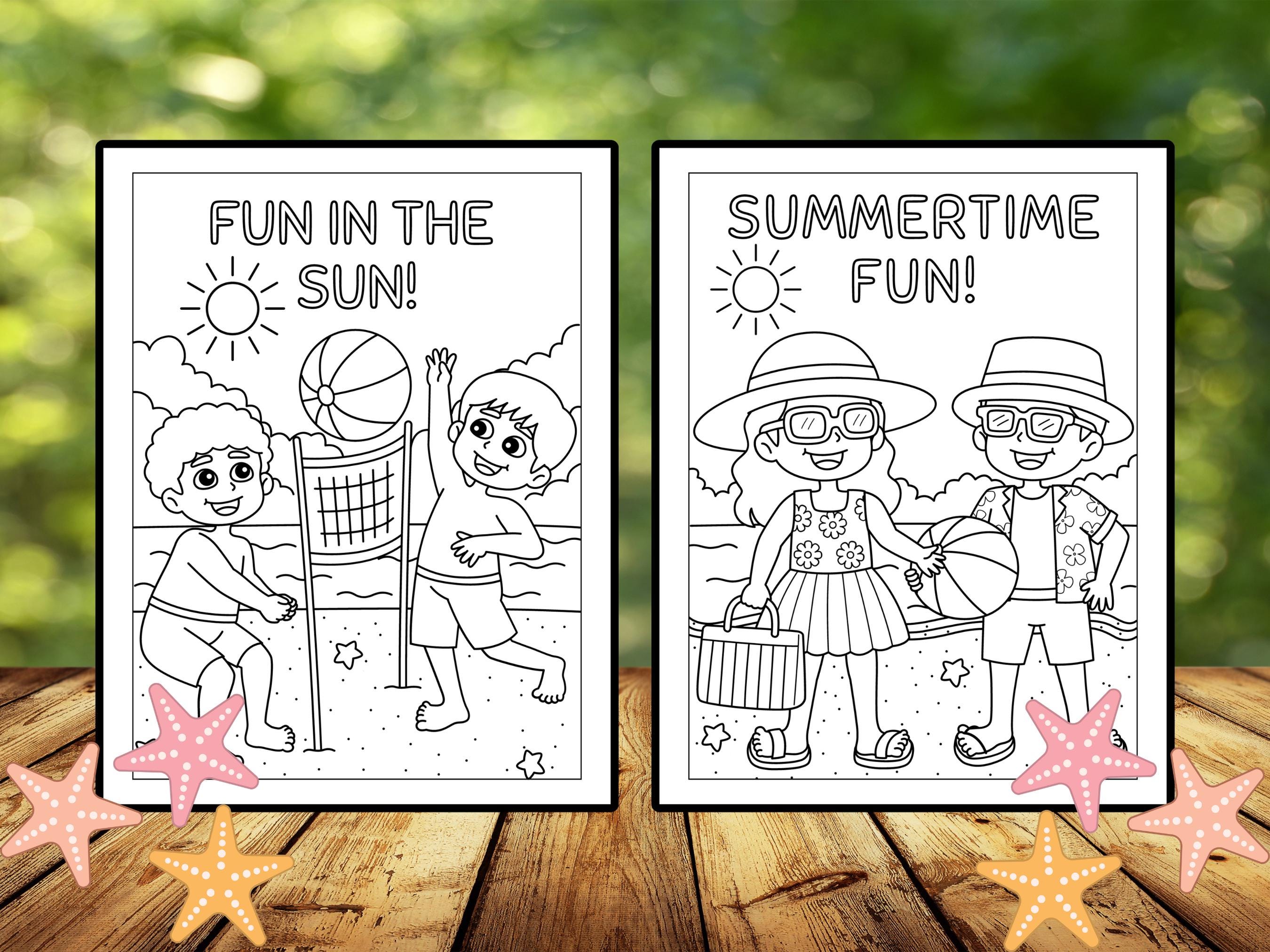 8 Summer Coloring Pages for Kids | Printable Summer Fun Activity ...
