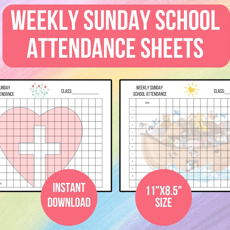 Sunday School Attendance Sheet - Etsy