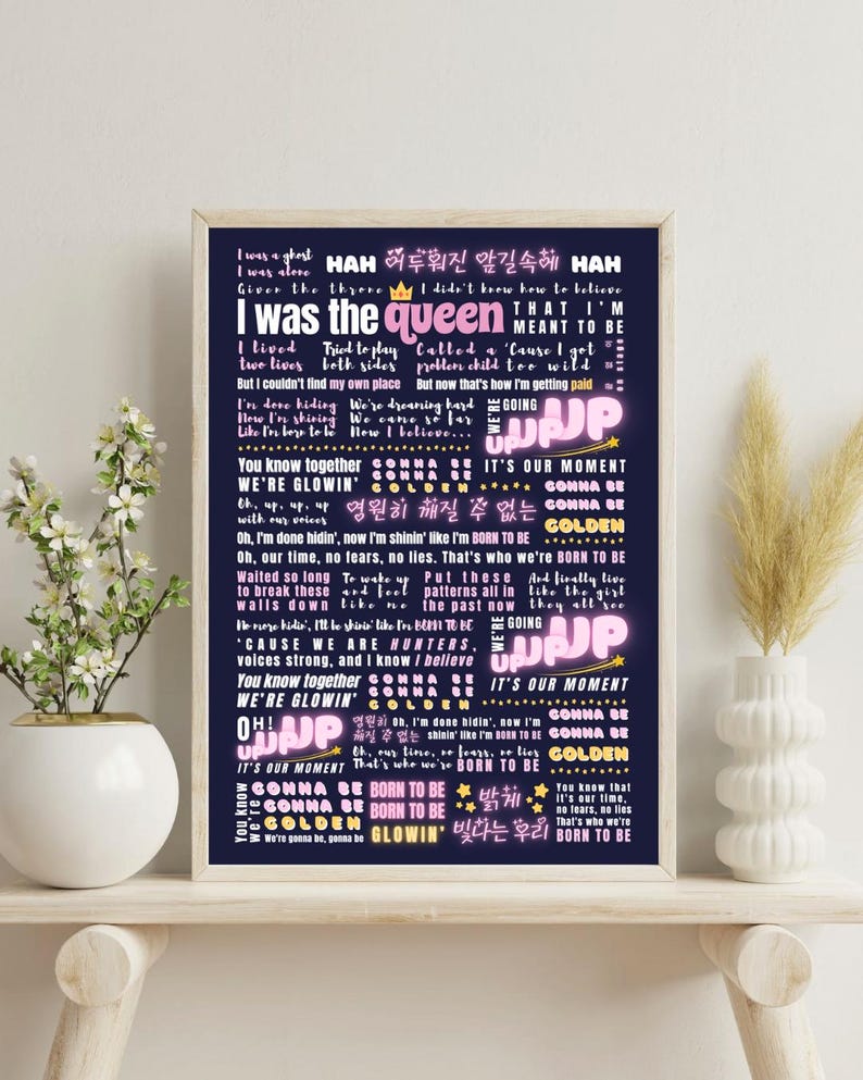 K-pop Demon Hunters Wall Art – A3 "golden" by Huntrix Lyrics Typography Poster, Music Inspired ...
