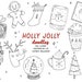 Holly Jolly Christmas Holiday Doodle Clip Art - 36 PNG Graphic Designs ...