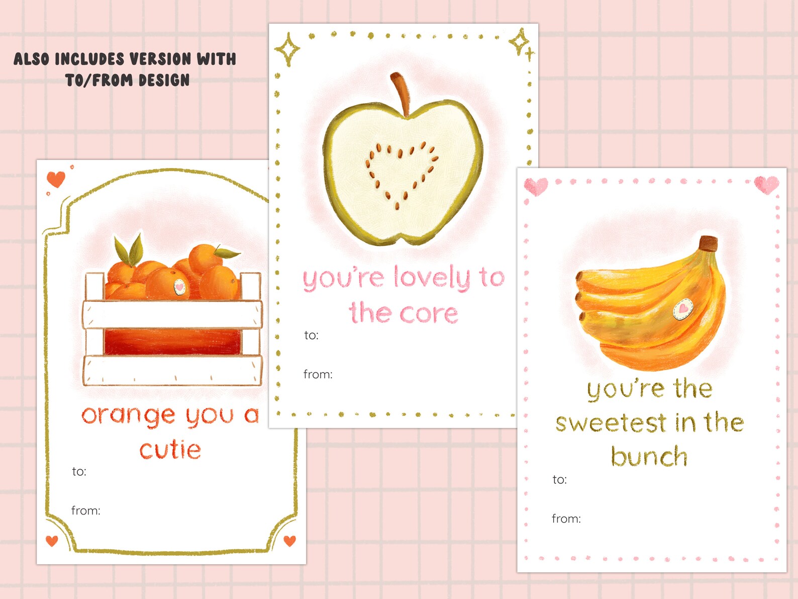 My Fruity Valentines Printable at Home, Ready to Print Digital Card ...