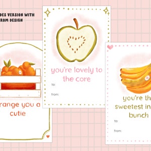 My Fruity Valentines Printable at Home, Ready to Print Digital Card ...