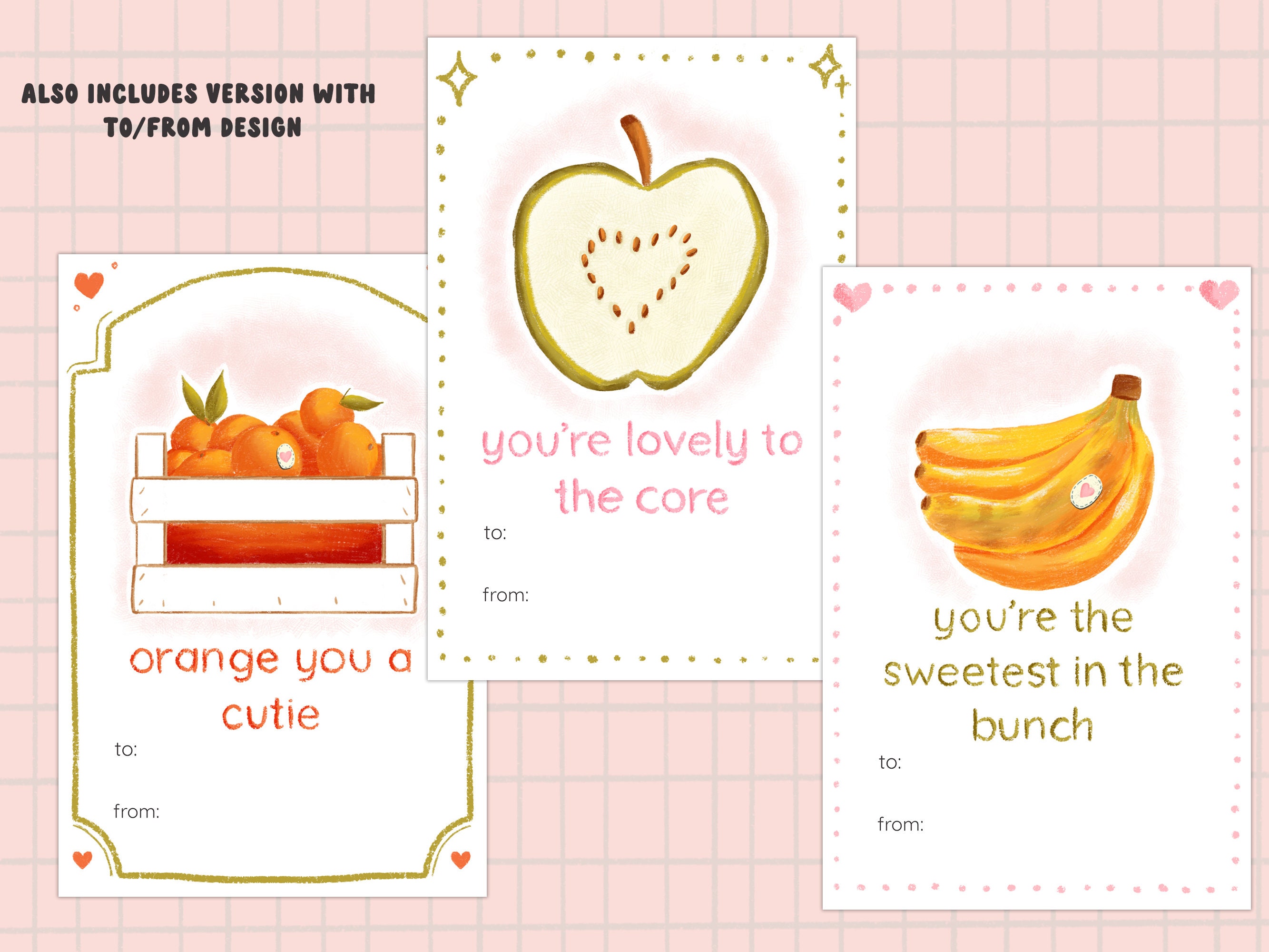 My Fruity Valentines Printable at Home, Ready to Print Digital Card ...