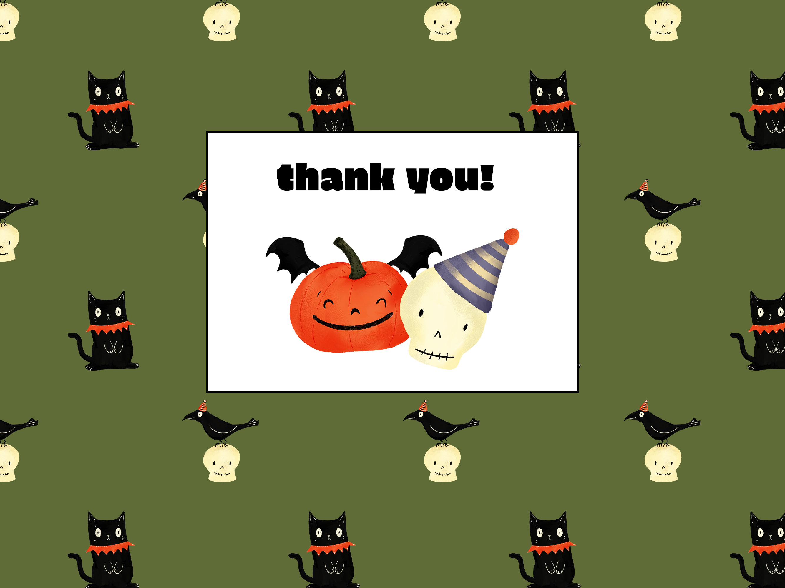 Cute Halloween Party Clipart Watercolor Hand Drawn Spooky - Etsy