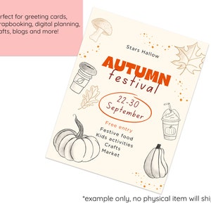 Cozy Fall Doodle Clip Art, Autumn PNG Digital Graphic, Pencil Sketch ...