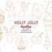 Holly Jolly Christmas Holiday Doodle Clip Art - 36 PNG Graphic Designs ...