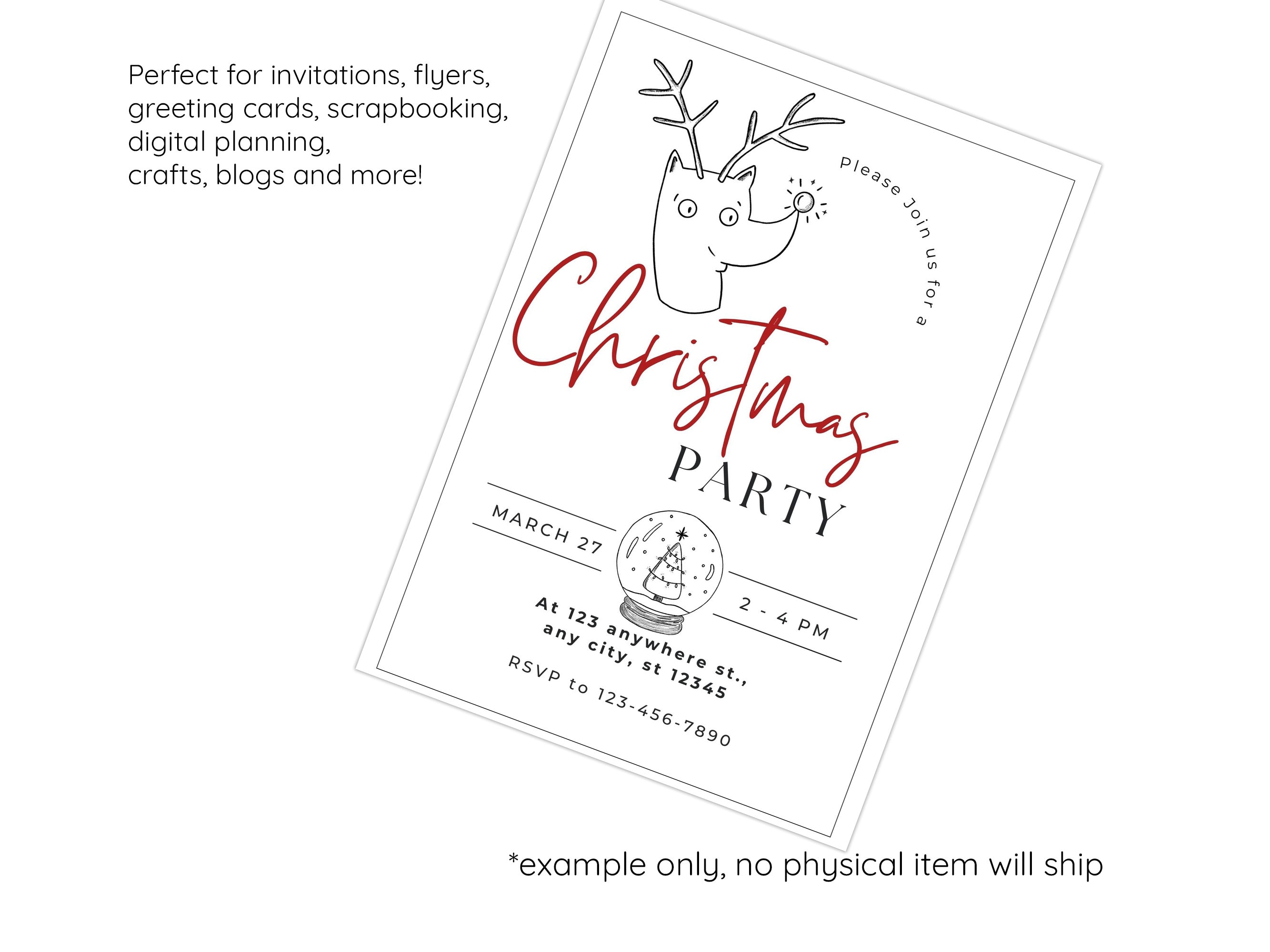 Holly Jolly Christmas Holiday Doodle Clip Art - 36 PNG Graphic Designs ...