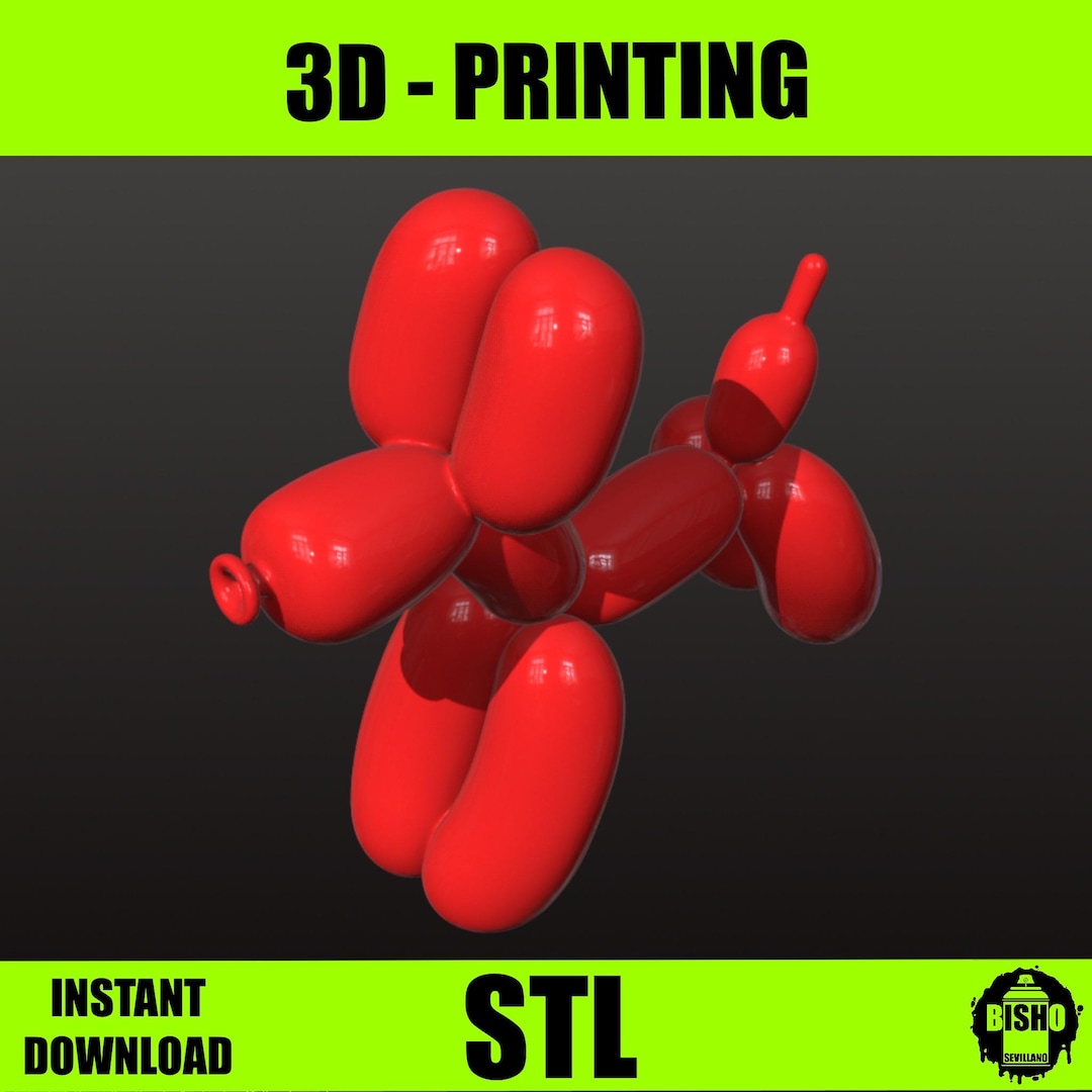 Balloon Dog, STL and OBJ Digital File for 3D Printing, Miniature Toy ...