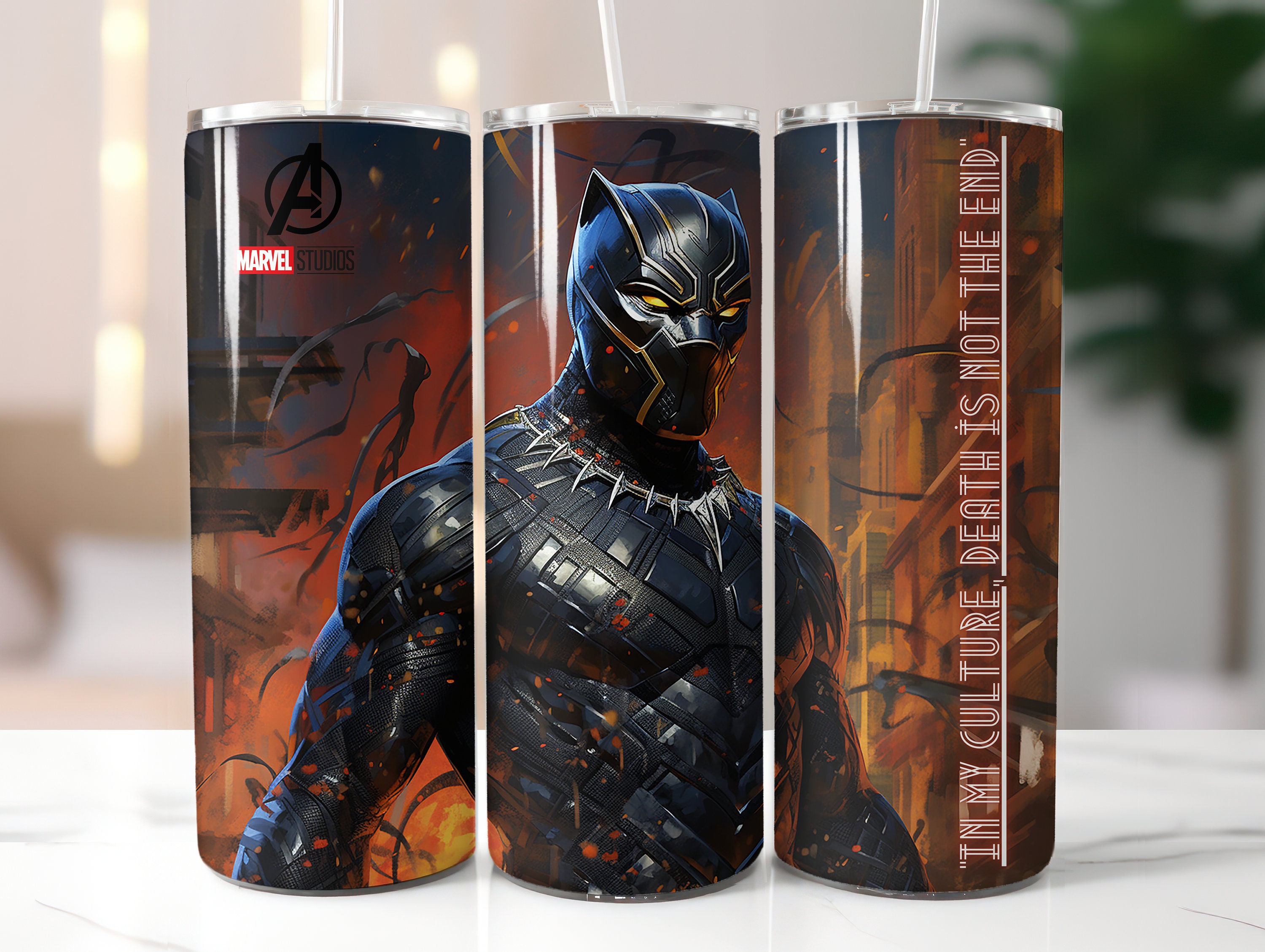 Black Panther Tumbler Wrap, Marvel Sublimation Designs for Digital ...