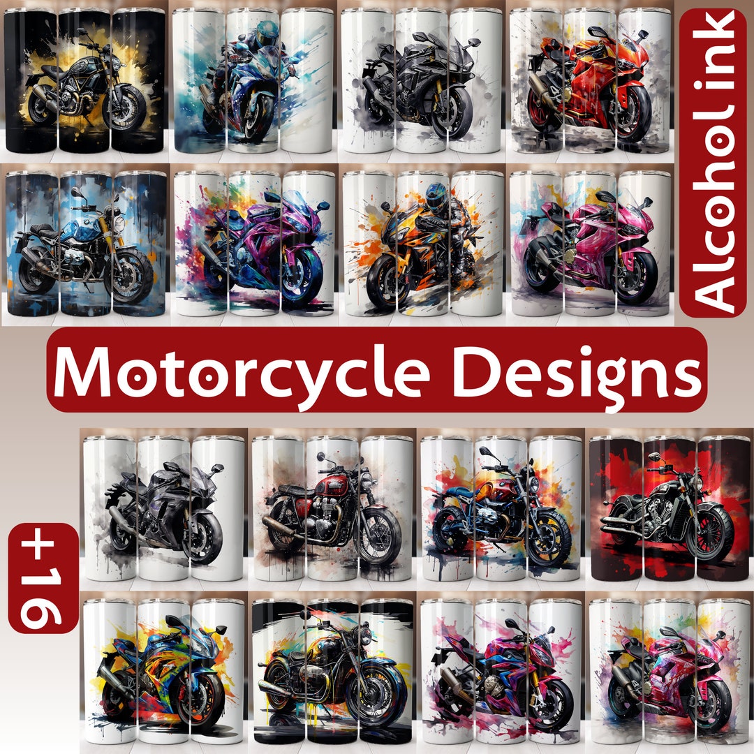 Motorcycle Tumbler Wrap Bundle, Motorcycle Sublimation Designs for ...