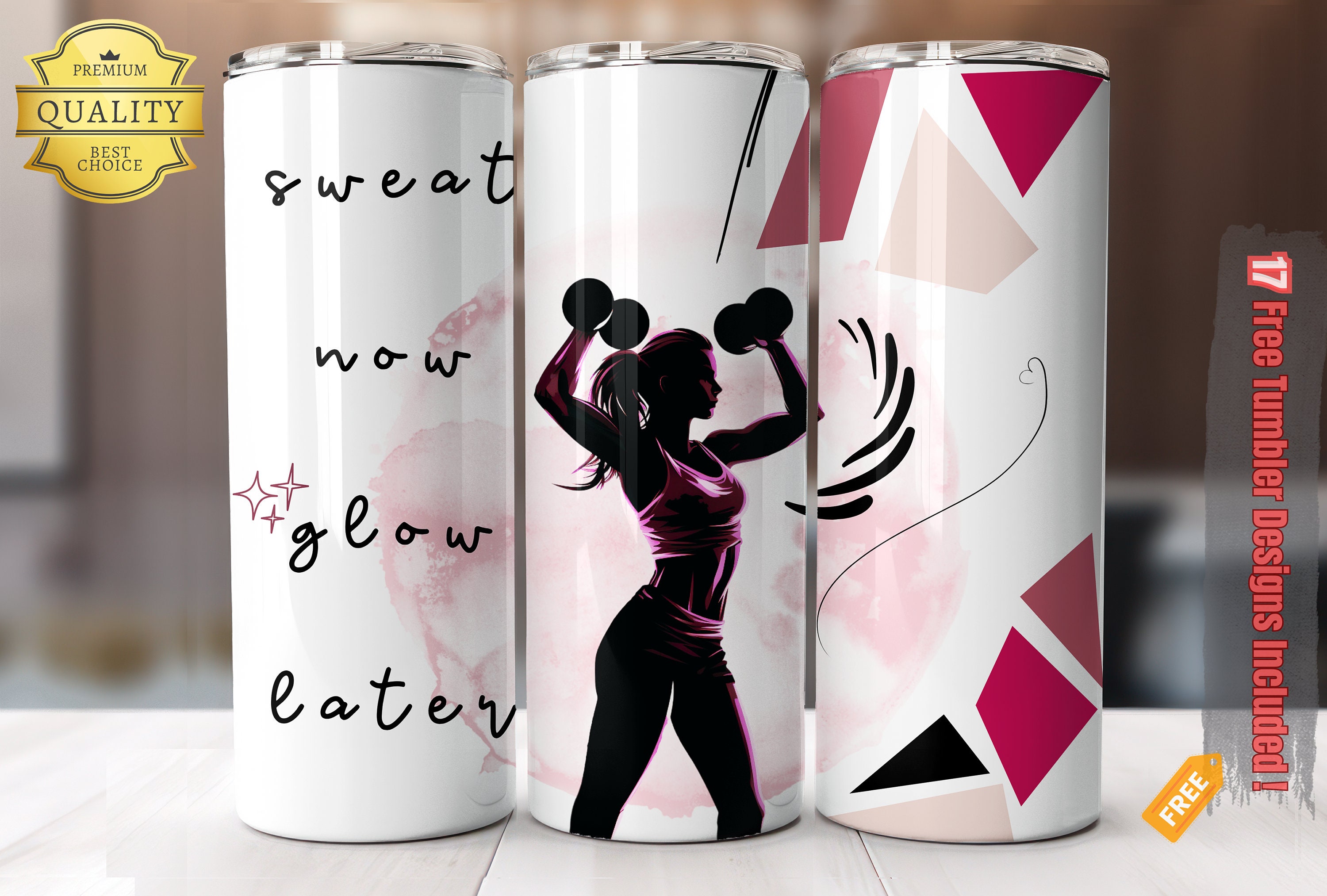 Fitness Tumbler Wrap, GYM Tumbler Sublimation Designs for Digital ...