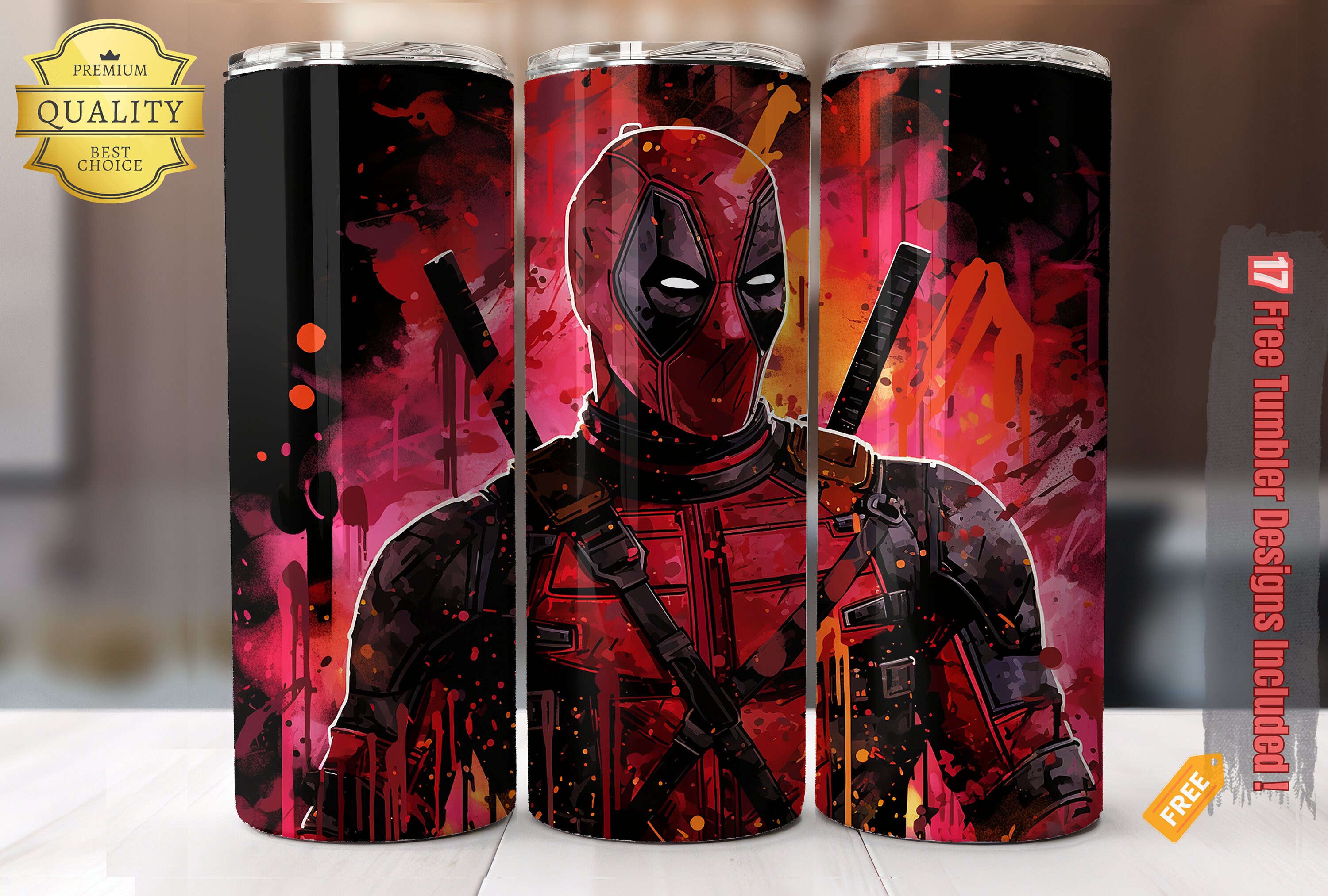 Deadpool Tumbler Wrap Marvel Sublimation Designs for Digital - Etsy