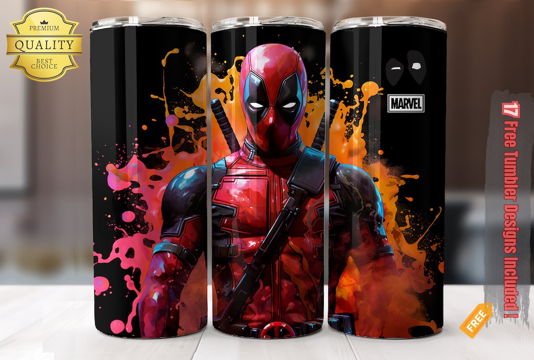 Deadpool Tumbler Wrap, Marvel Sublimation Designs for Digital Download ...