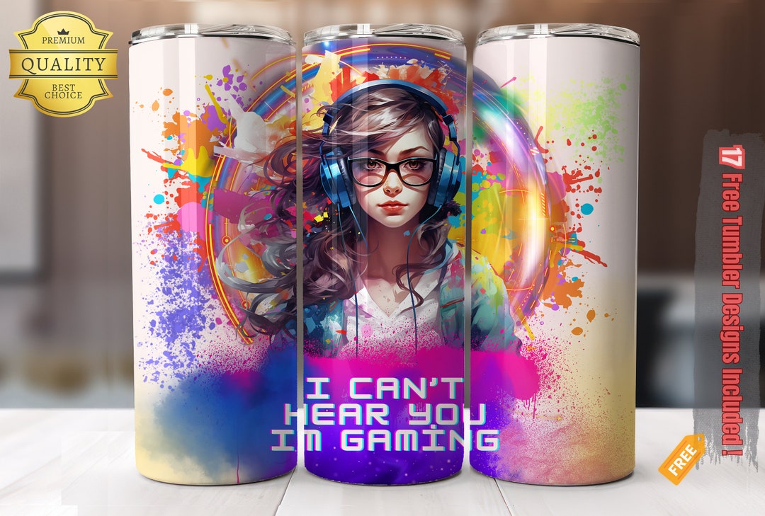 Gamer Tumbler Wrap Gamer Girl Sublimation Design For Digital Download