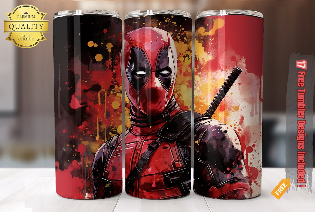 Deadpool Tumbler Wrap Marvel Sublimation Designs for Digital - Etsy