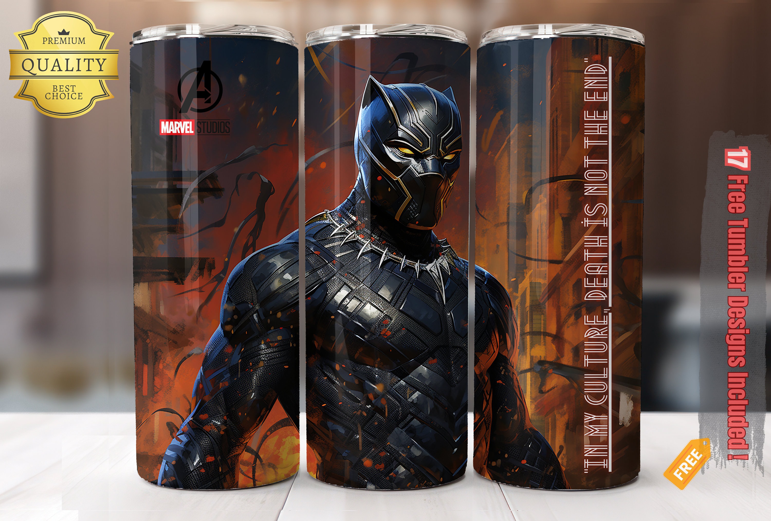 Black Panther Tumbler Wrap, Marvel Sublimation Designs for Digital ...