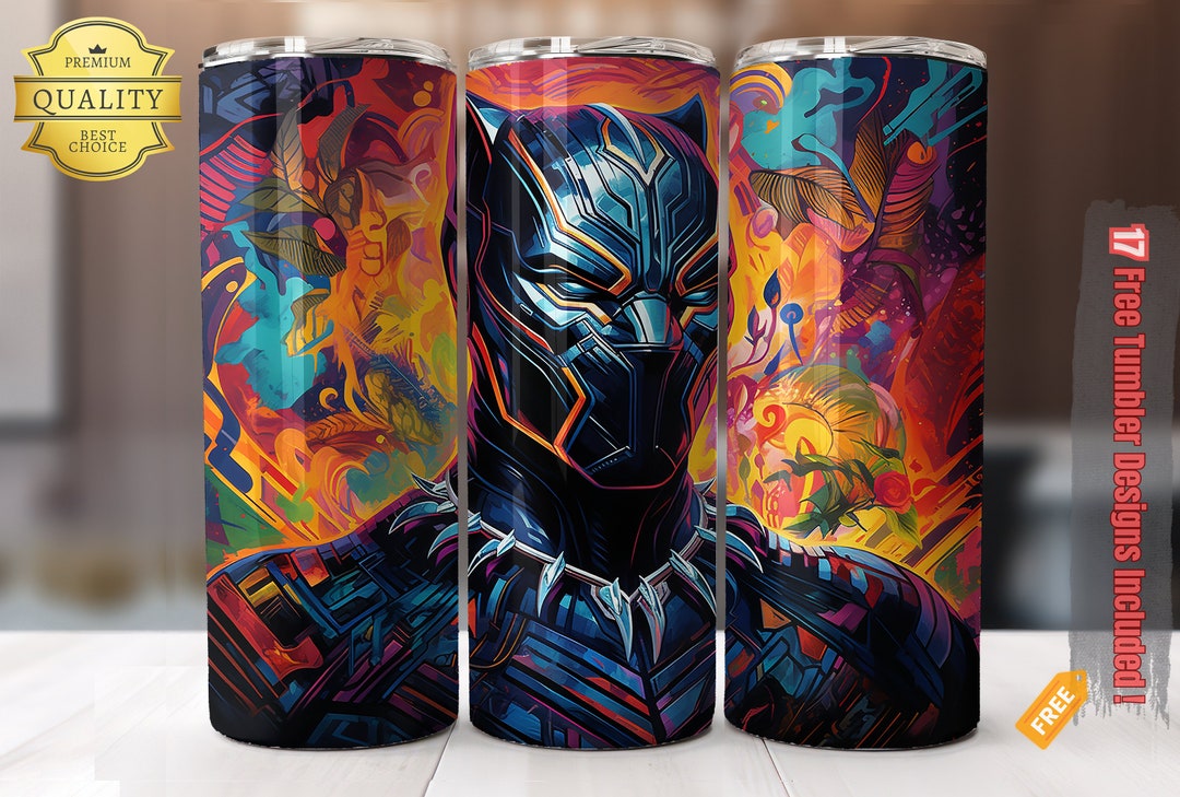 Black Panther Tumbler Wrap, Marvel Sublimation Designs for Digital ...