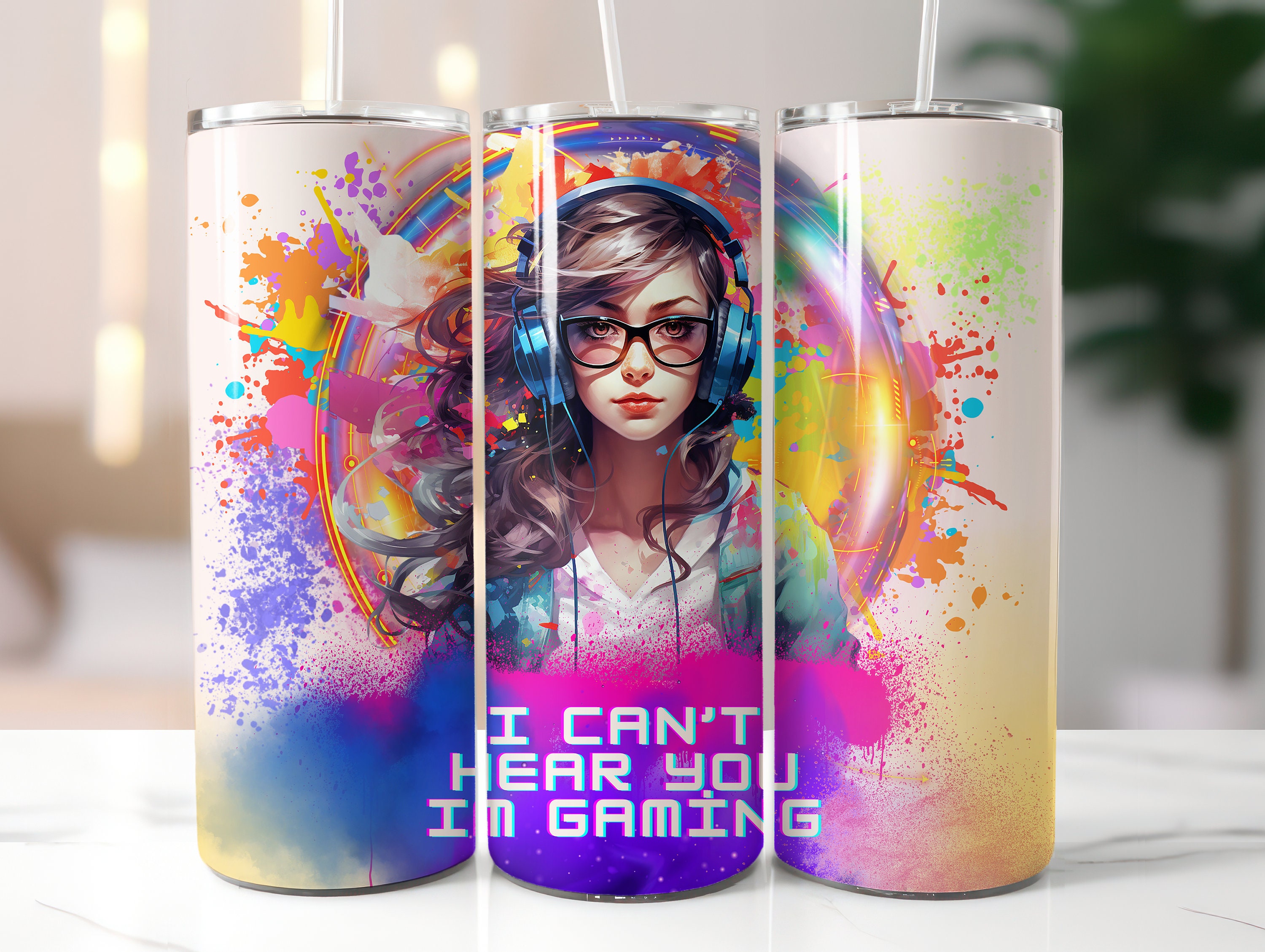 Gamer Tumbler Wrap, Gamer Girl Sublimation Design for Digital Download ...