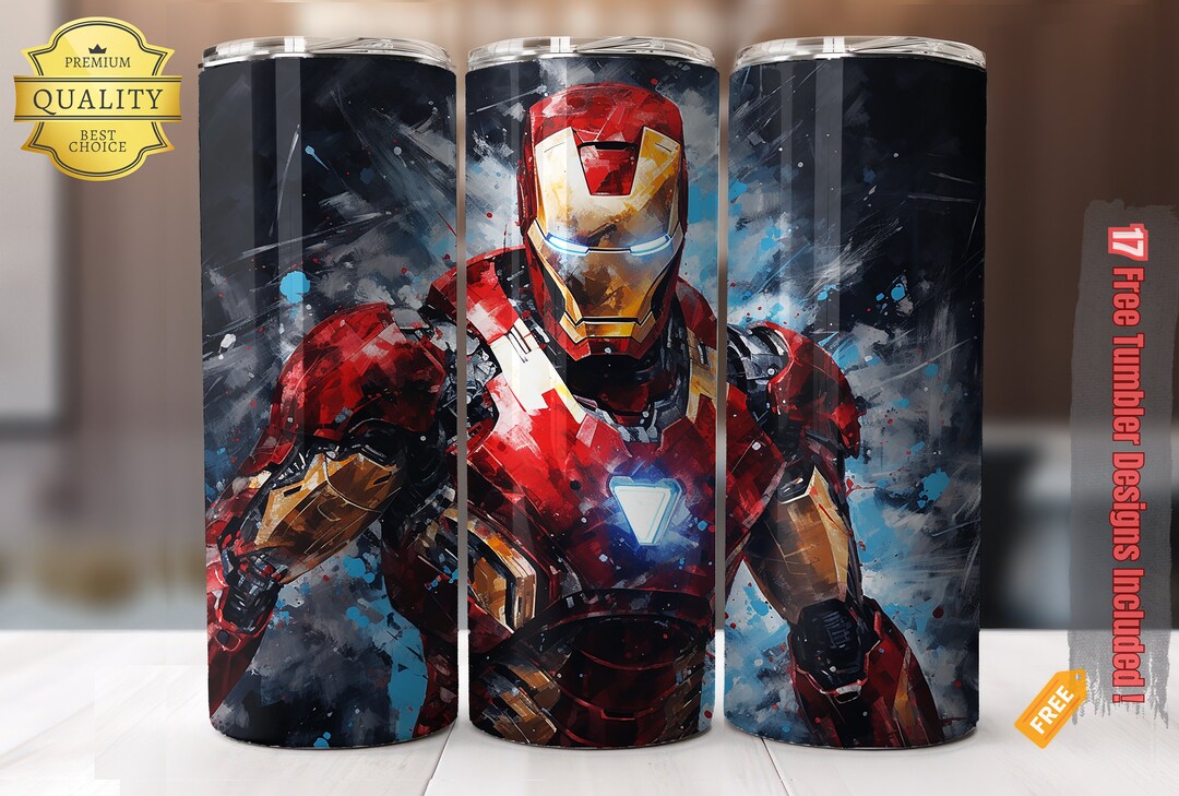 Iron Man Tumbler Wrap, Marvel Sublimation Designs for Digital Download ...