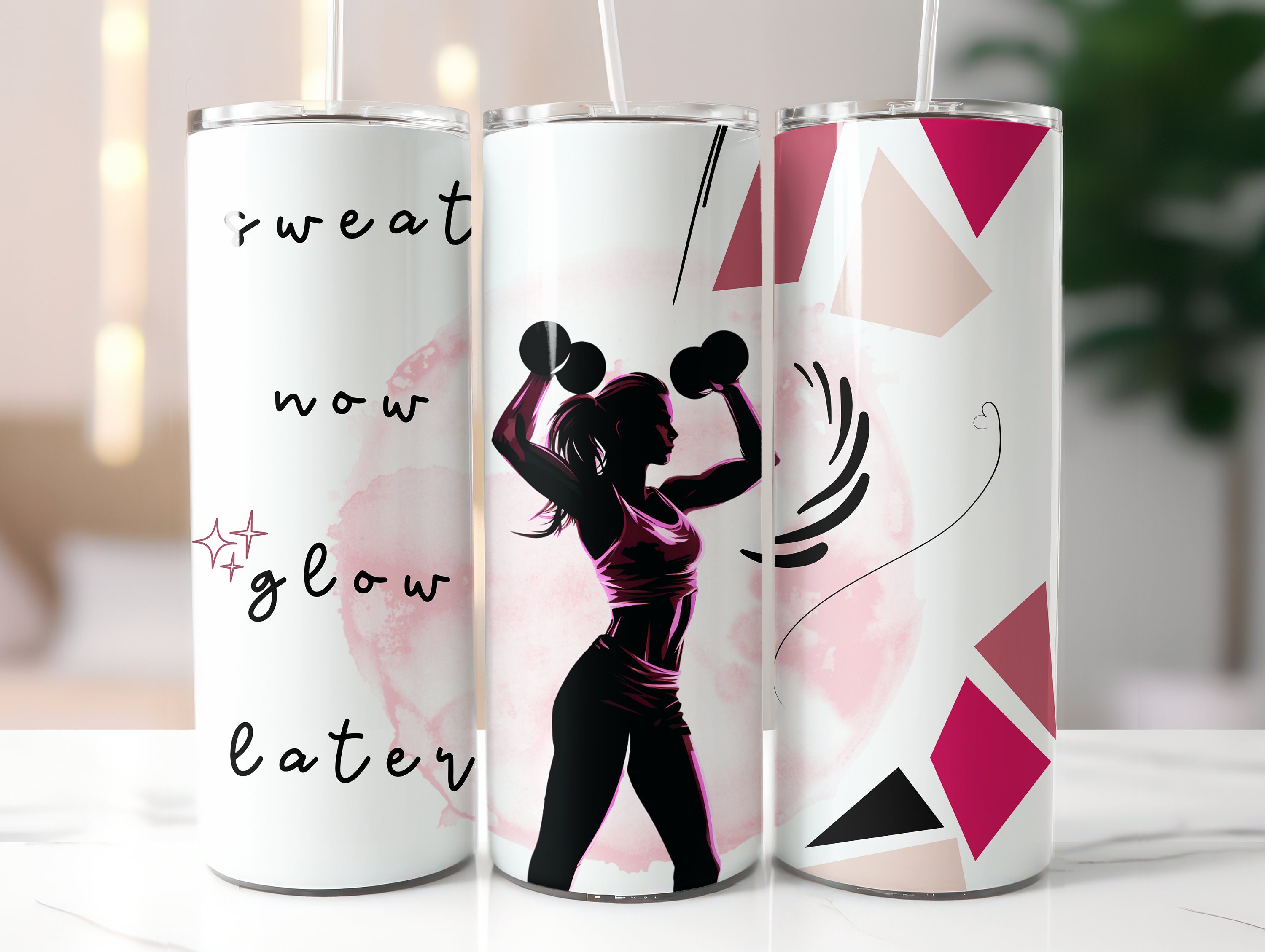 Fitness Tumbler Wrap, GYM Tumbler Sublimation Designs for Digital ...