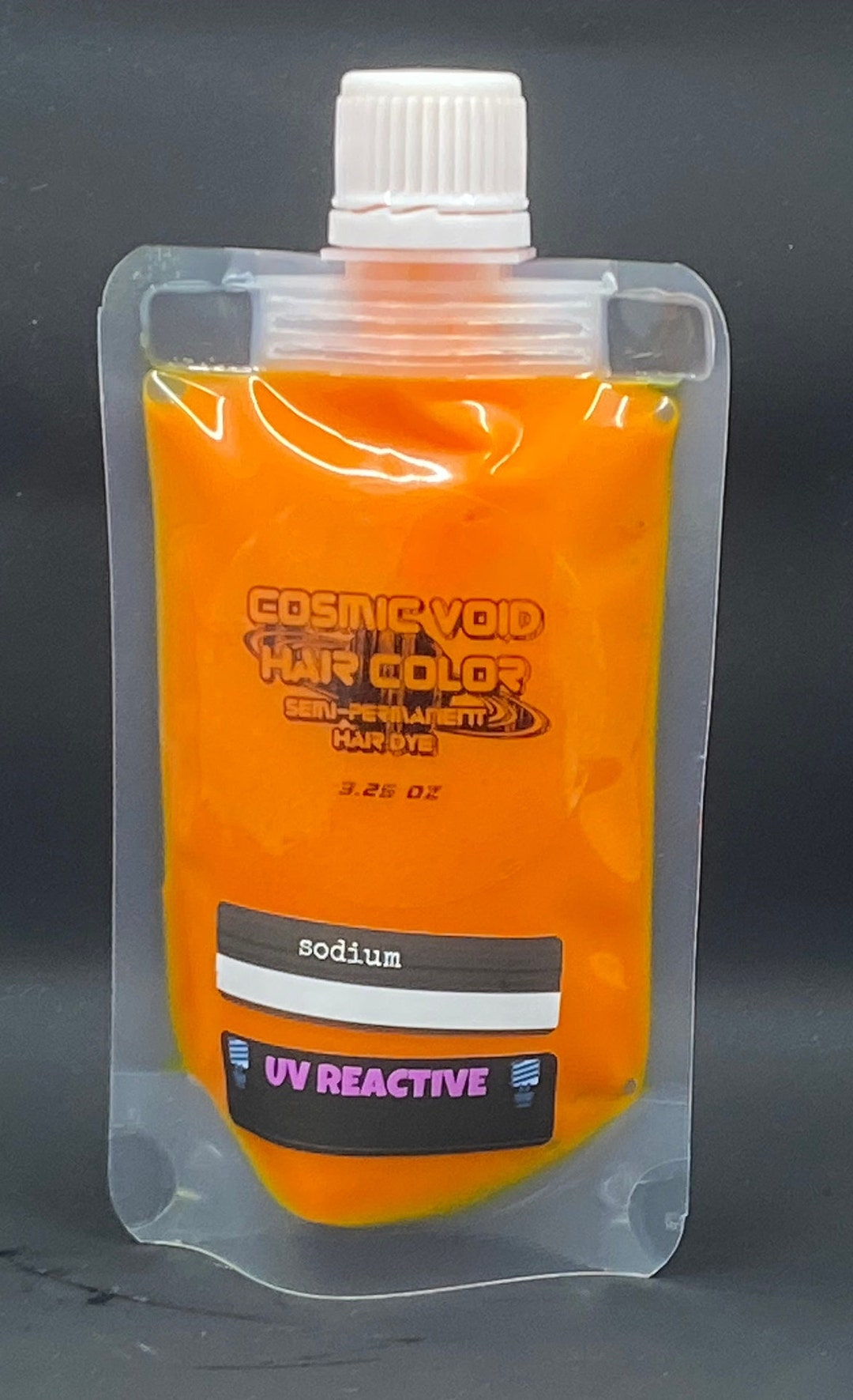 Cosmic Void Hair Color Semi Permanent UV REACTIVE Sodium Hot Orange ...