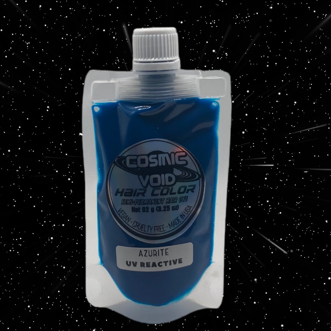 Cosmic Void Hair Color Semi Permanent UV REACTIVE Azurite Hot Blue Hair ...