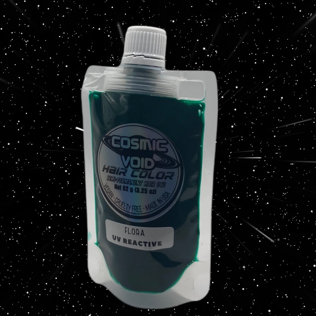 Cosmic Void Hair Color Semi Permanent UV REACTIVE Flora Teal Hair Dye ...