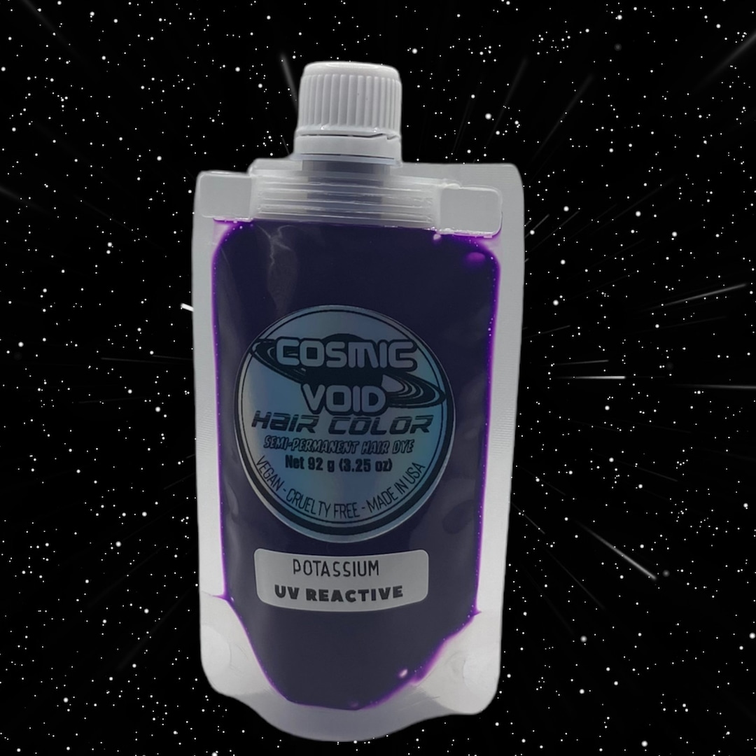 Cosmic Void Hair Color Semi Permanent UV REACTIVE Potassium Hot Purple ...