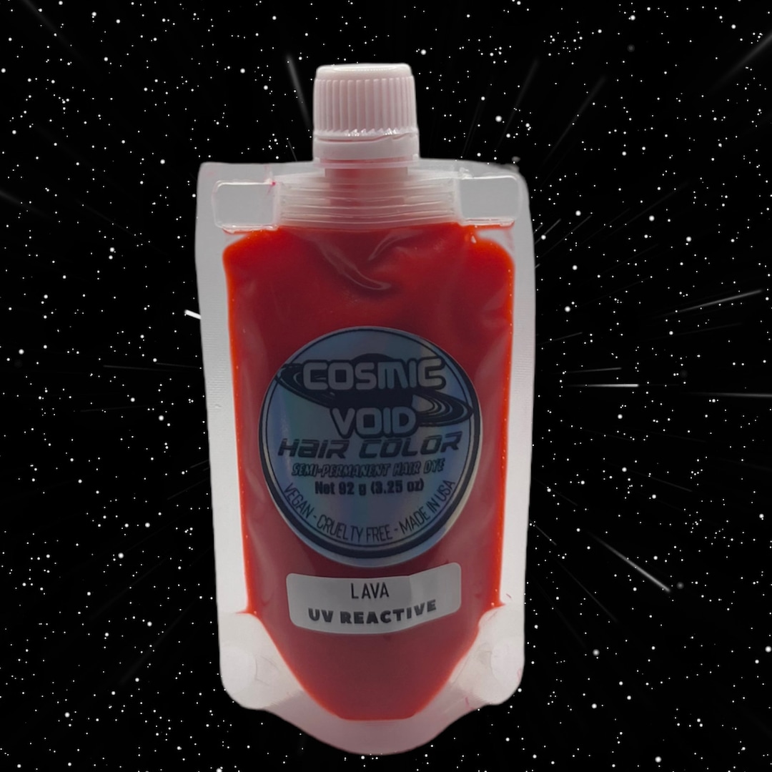 Cosmic Void Hair Color Semi Permanent UV REACTIVE LAVA Red Peach Hair ...
