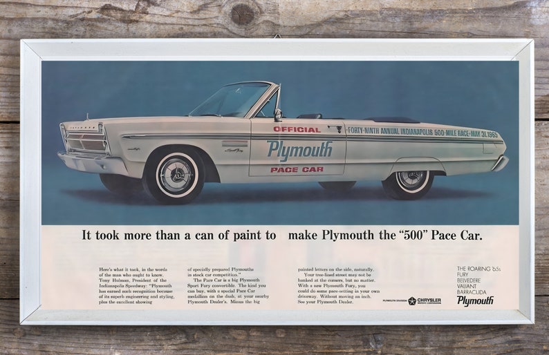 Vintage Style Car Art, Vintage Magazine Column, Plymouth Car, 1960 Car ...
