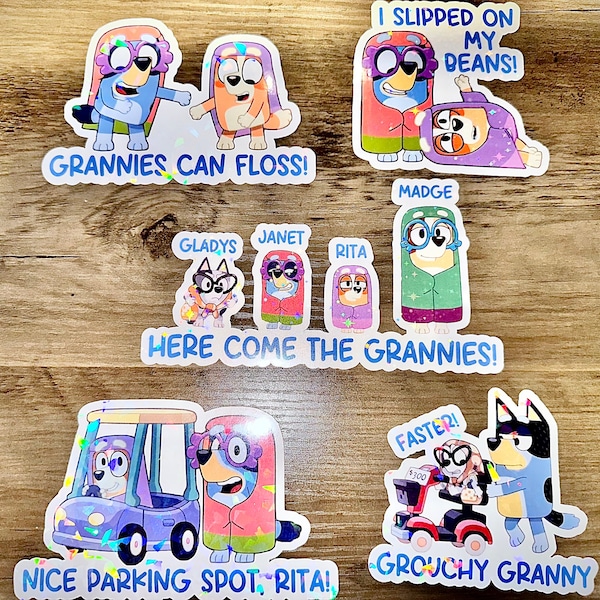 Bluey Granny Stickers - Etsy