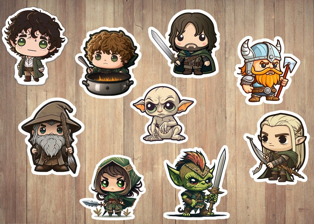 Lord of the Rings Chibi Sticker Pack - Etsy