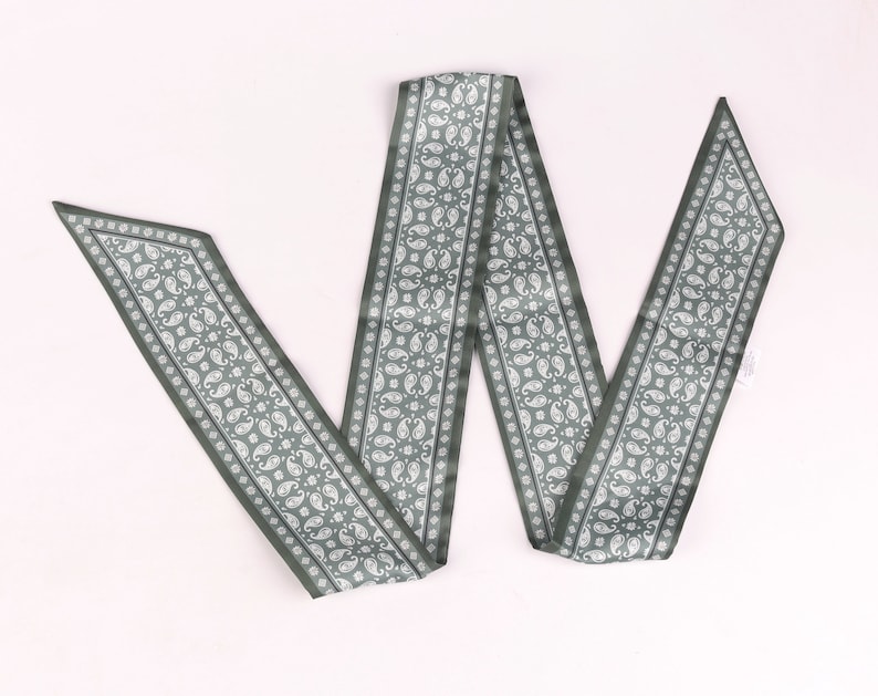 Cashew Flower Silk Twill Skinny Scarf Handbag Silk Scarf - Etsy