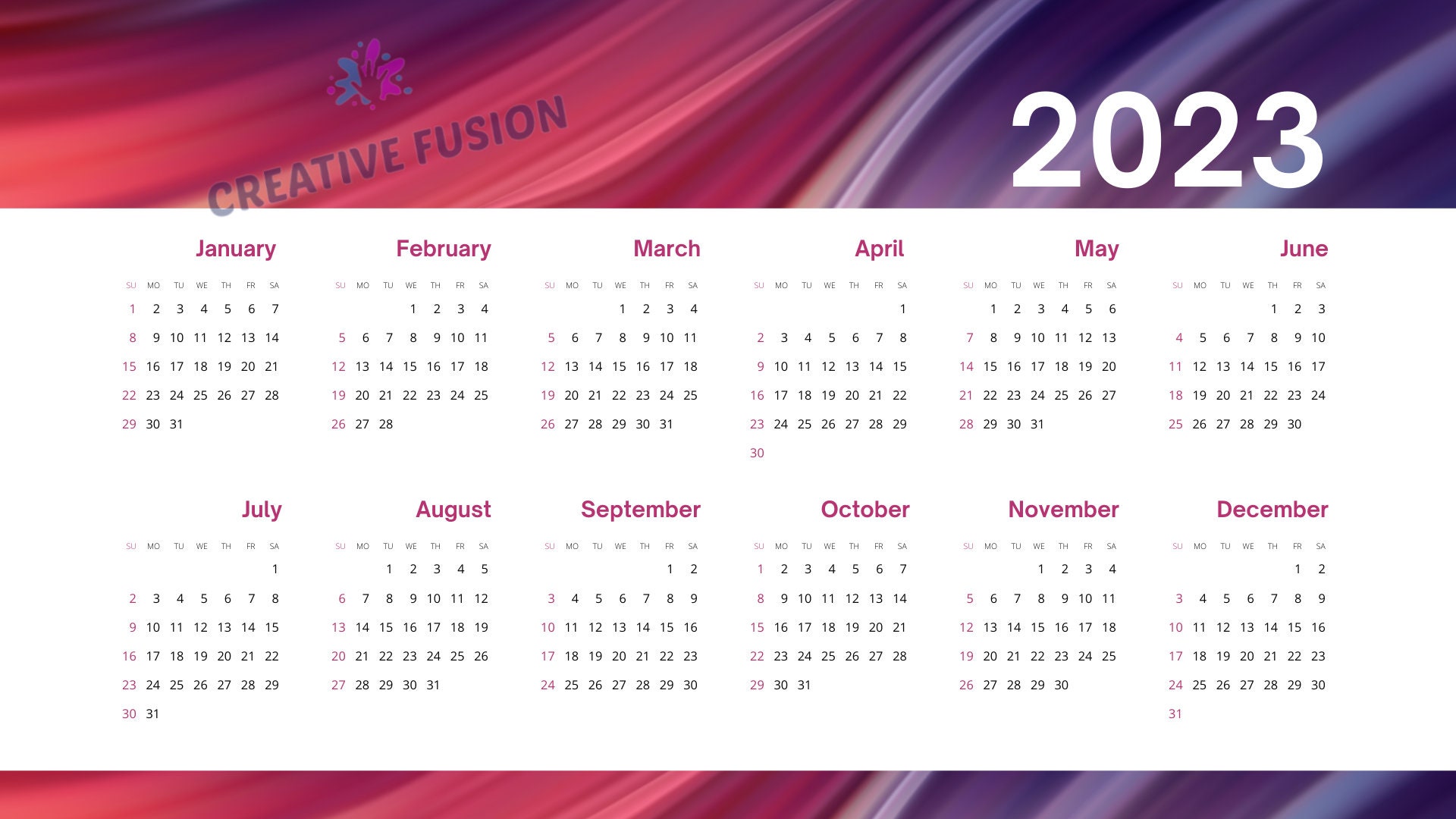 Tongan Monthly Calendar 2023 | Purple Green Tropical Orchid 2023 ...