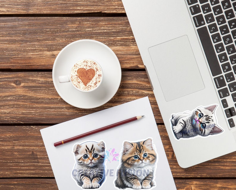 Cute Kitty Print and Cut Digital PNG Stickers! Pack Includes 25 Designs ...