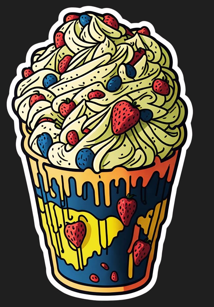 100 Pcs Ice Cream Stickers, Ice Cream Bundle, PNG Download, Fast Food ...