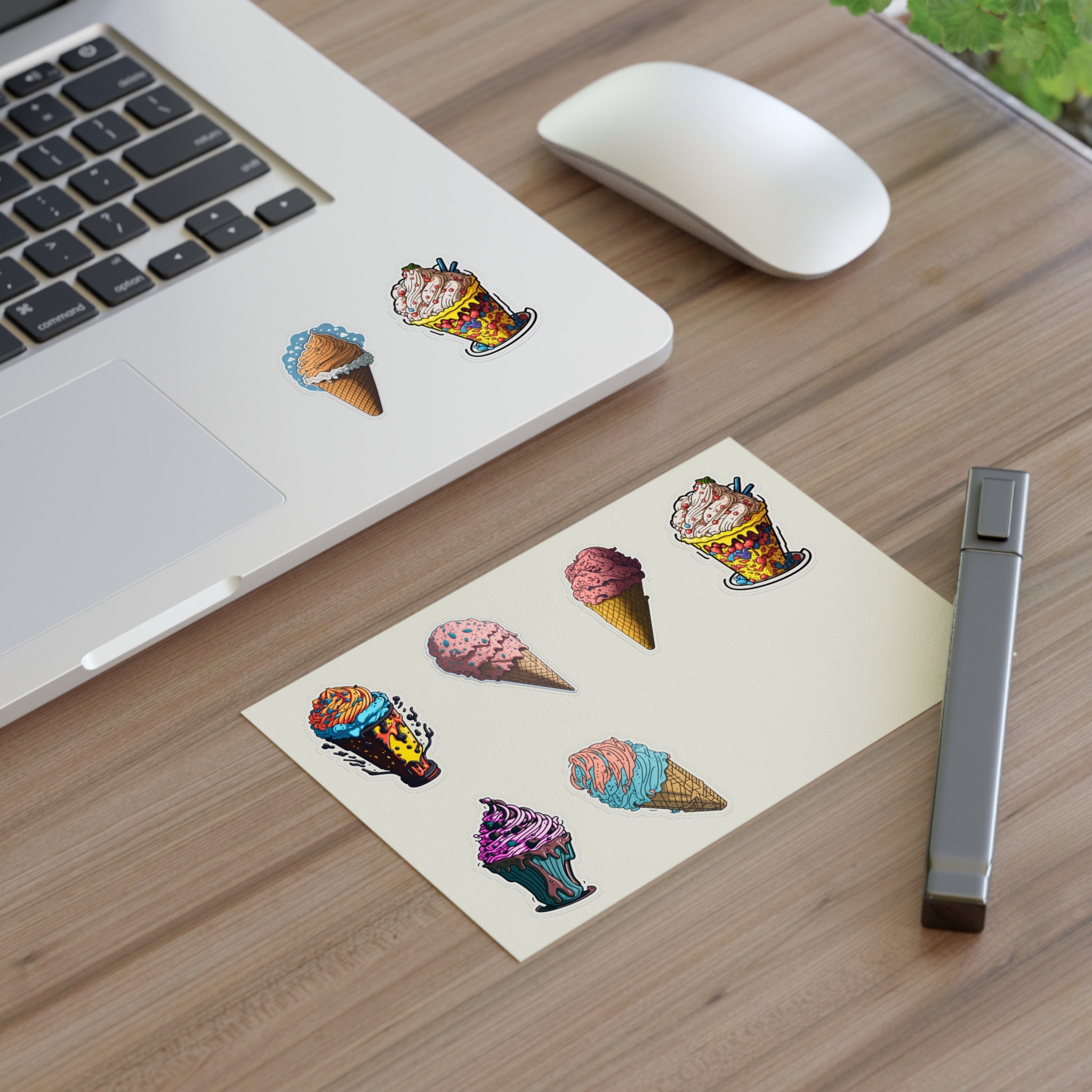 100 Pcs Ice Cream Stickers, Ice Cream Bundle, PNG Download, Fast Food ...