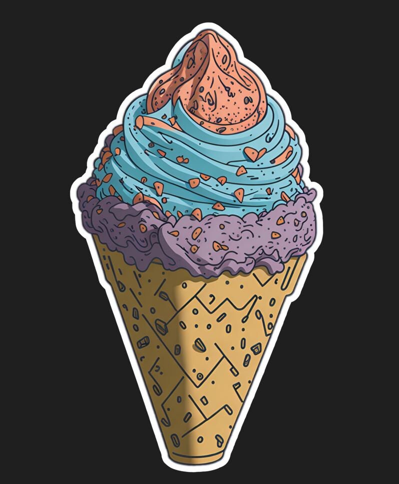 100 Pcs Ice Cream Stickers, Ice Cream Bundle, PNG Download, Fast Food ...