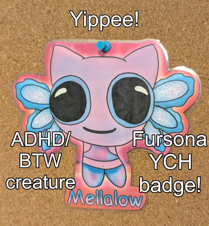 BTW ADHD Creature Furry Fursona YCH Badge Yippee - Etsy