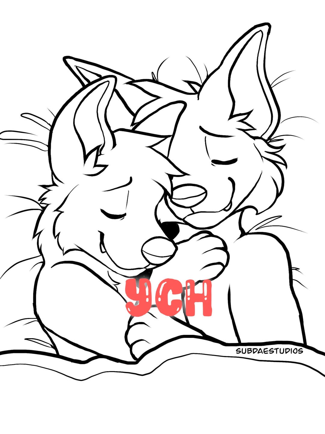 Furry Fursona Couple YCH - Cuddle - Etsy