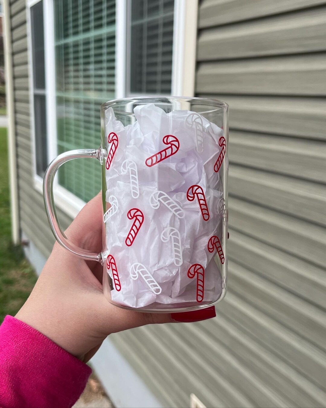 Candy Cane Mug Cup/glass - Etsy