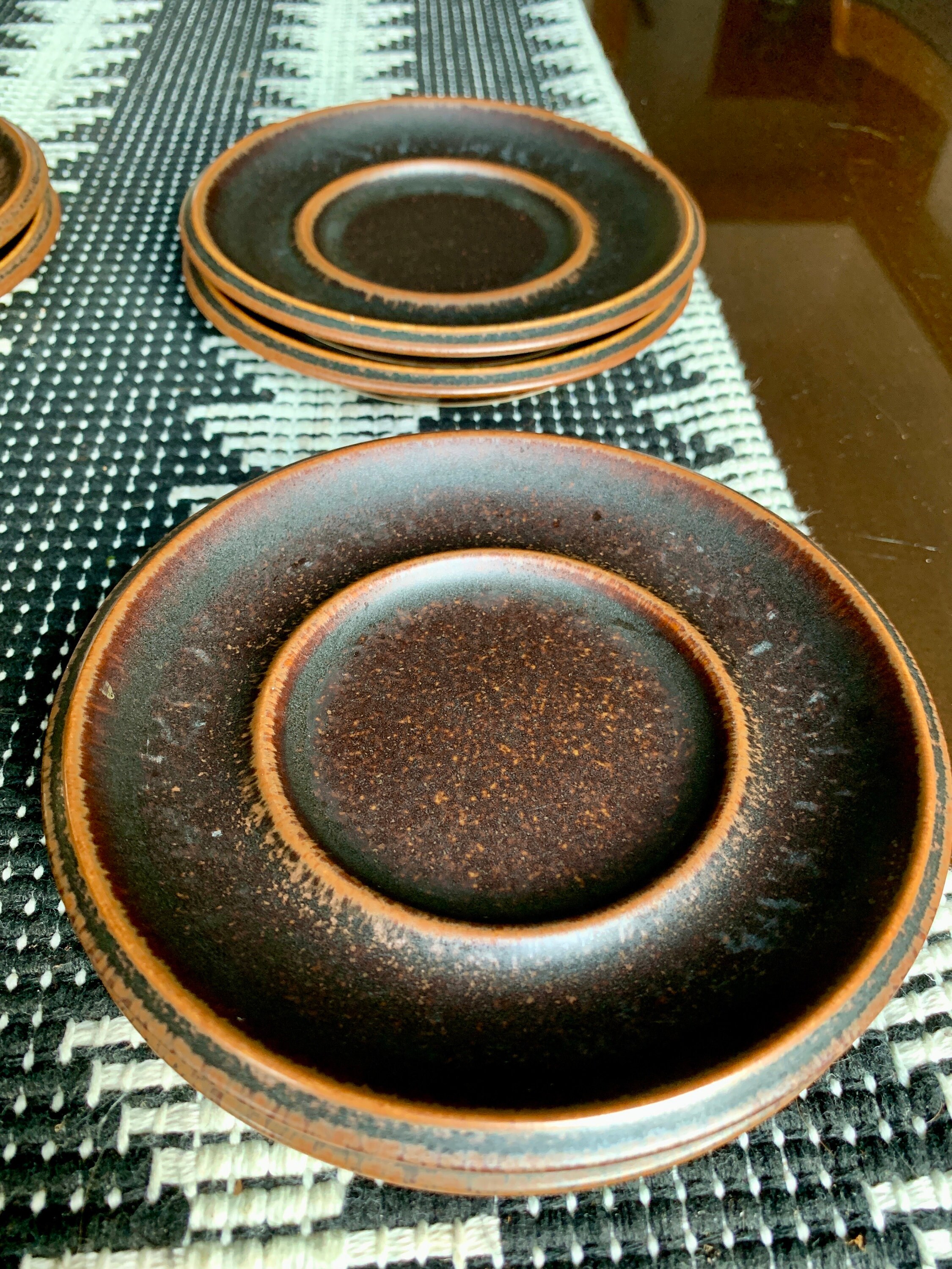 Discont’d Vintage ARABIA OF FINLAND “ruska” Light & Dark Brown Sets 6 ...